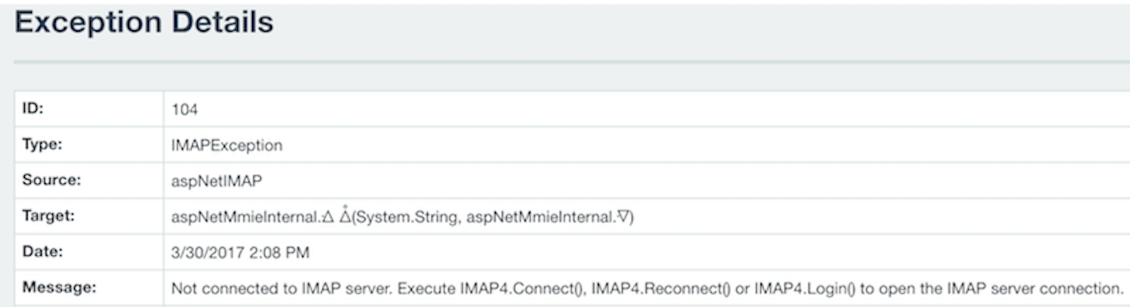 Exceptions | Axosoft Documentation