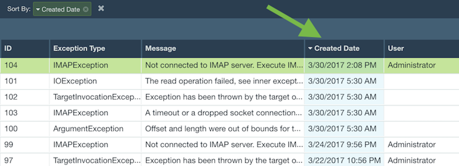 Exceptions | Axosoft Documentation
