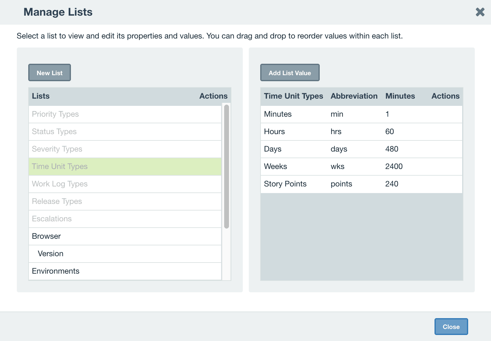 Lists | Axosoft Documentation