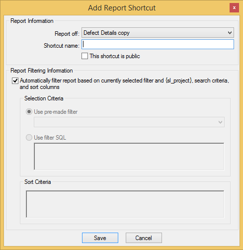 Report Shortcuts | Axosoft Documentation