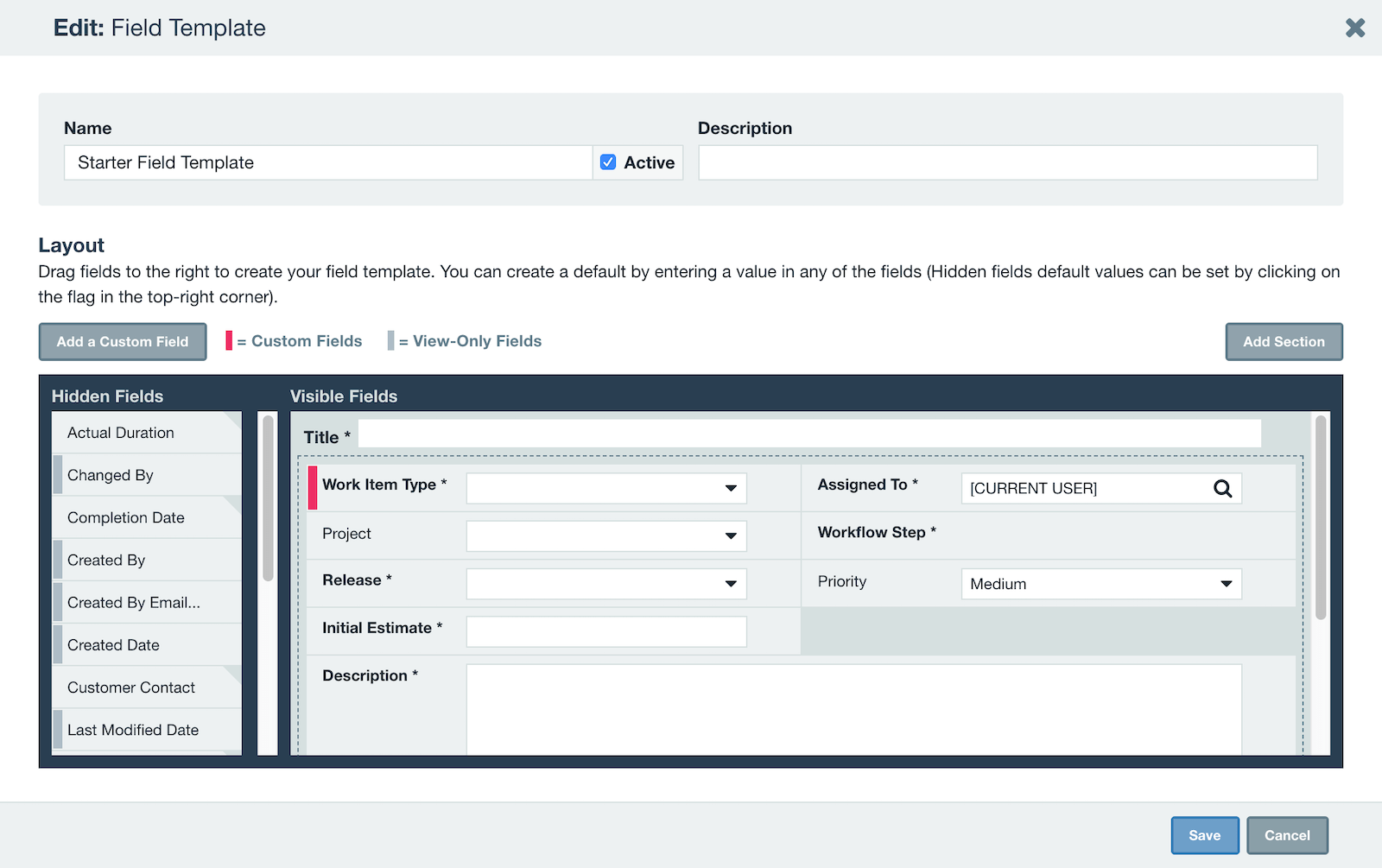 Editing Field Templates | Axosoft Documentation