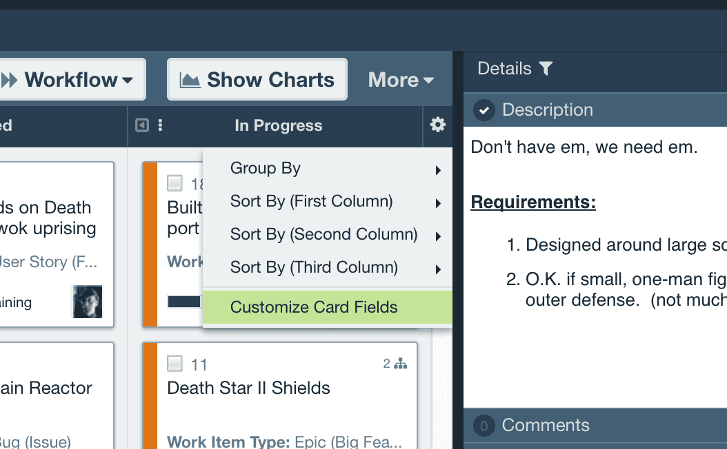 List View and Card View | Axosoft Documentation