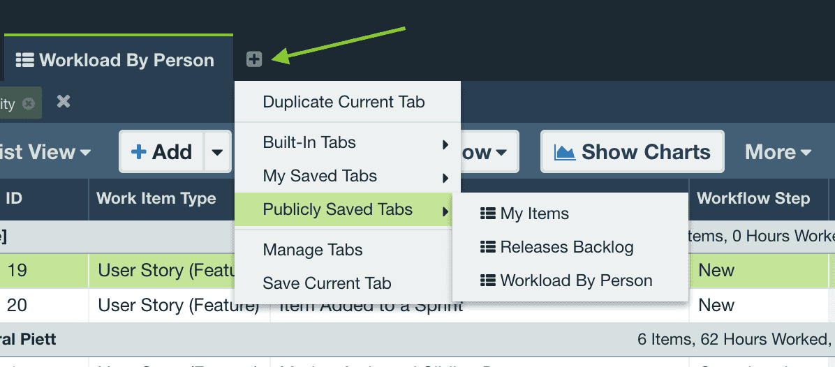 Tabs | Axosoft Documentation