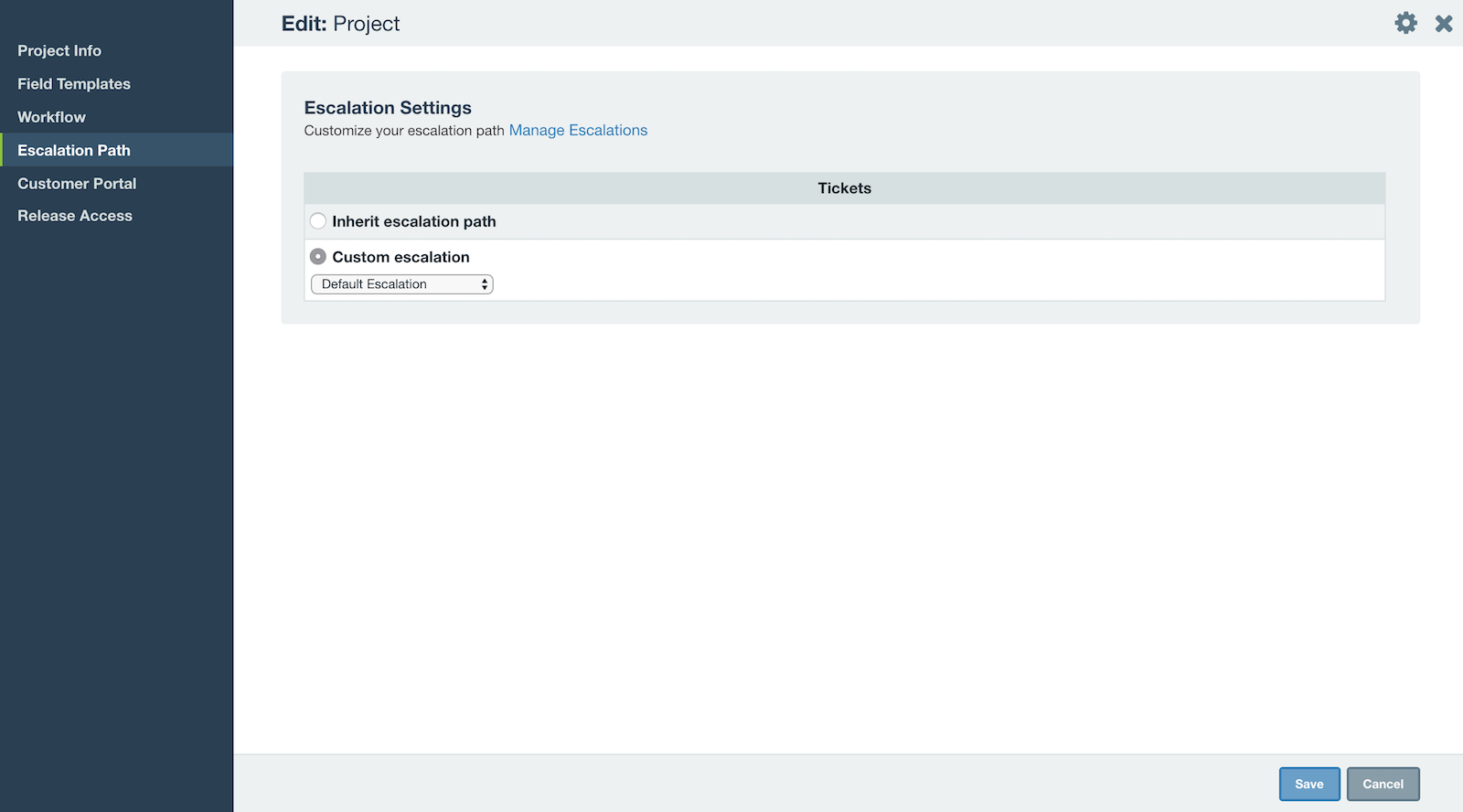 Project Settings Axosoft Documentation