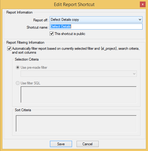 Report Shortcuts | Axosoft Documentation