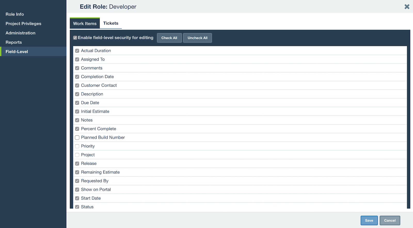 Security Roles | Axosoft Documentation