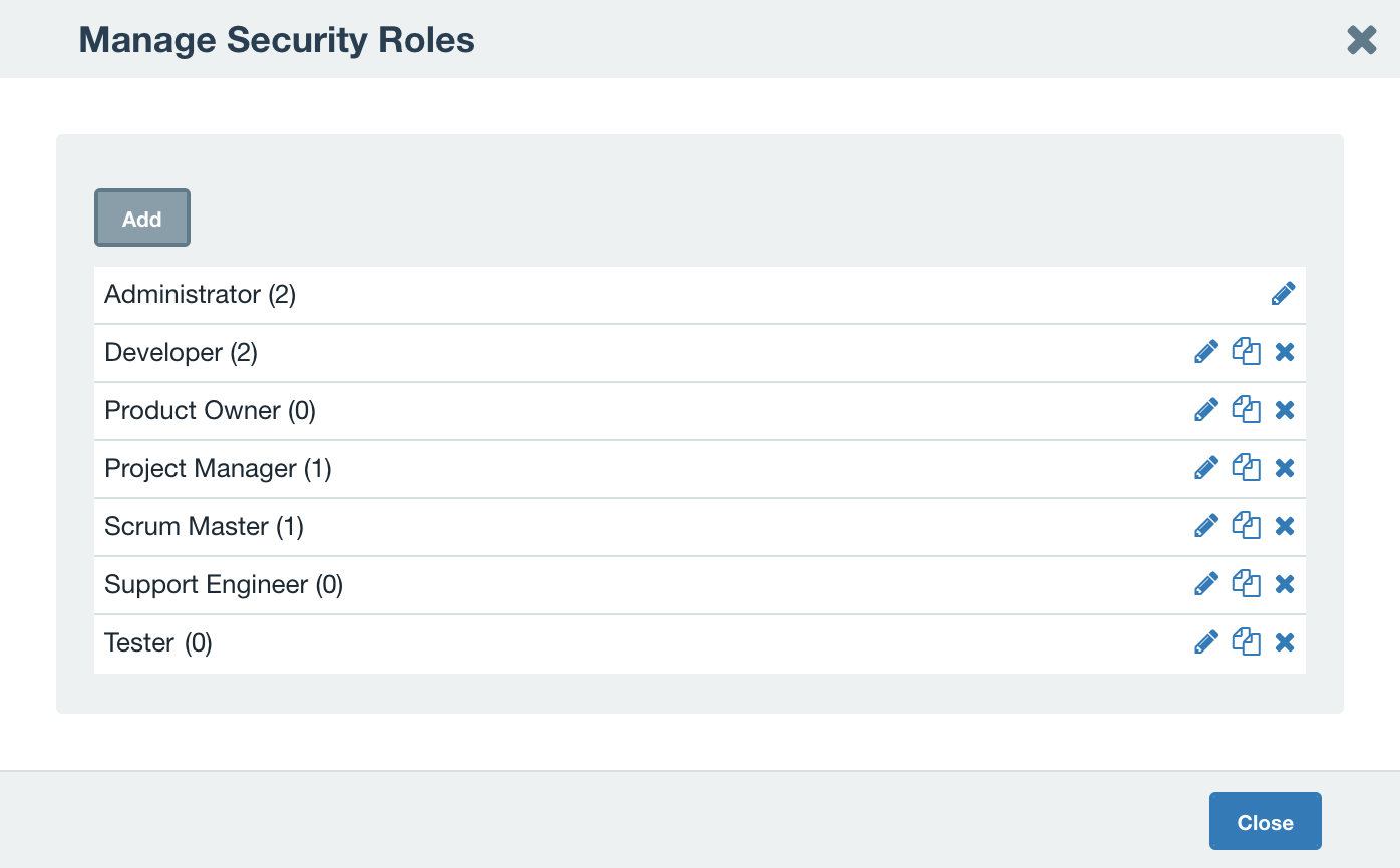 Security Roles | Axosoft Documentation
